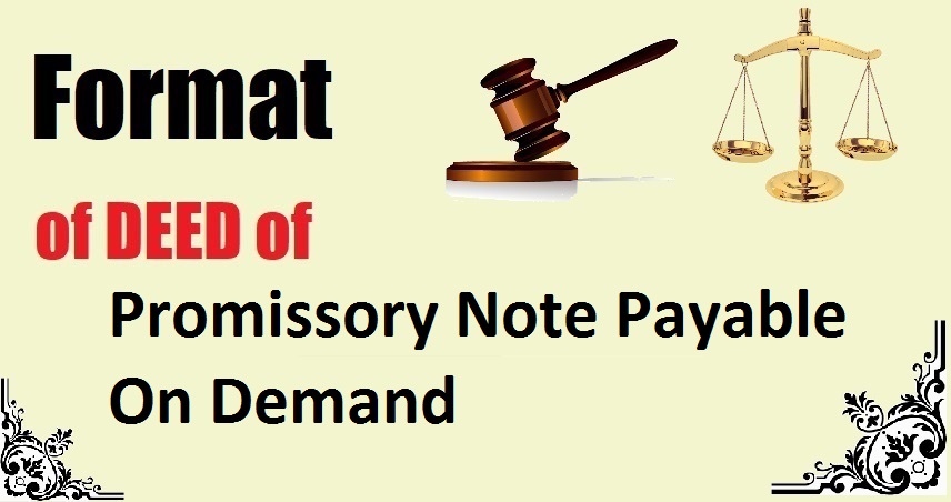 Promissory Note Payable On Demand Deed Format